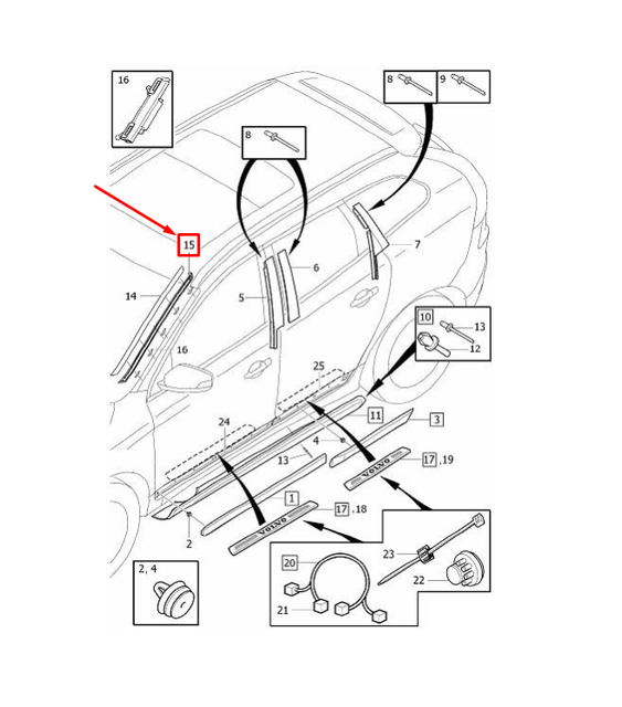 Volvo Xc60 2012 Left Front Windshield Trim 31297722 Air1800 for sale ...