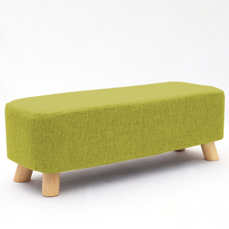 Padded Large Footstool Ottoman Rectangle Square Pouffe Bench Stool Wood ...