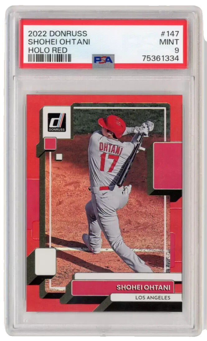 2022 Donruss SHOHEI OHTANI #147 HOLO RED L.A. Dodgers/Angels PSA 9 MINT ...