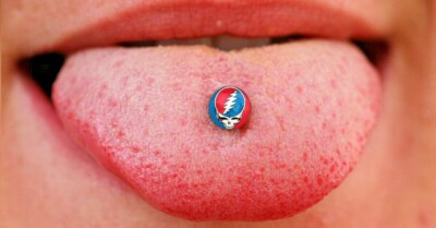 Tongue Bar Body Jewelry Stealie SYF Grateful Dead Steal Your Face ...