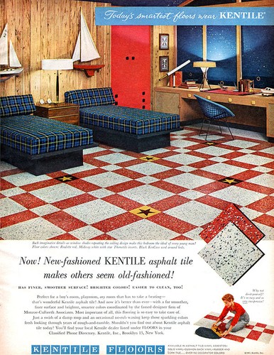 Harry Bertoia Chair KENTILE FLOORS Asphalt Tile 1957 MCM Magazine Print ...