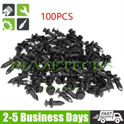 For Honda 8mm 100pcs NEW ATV Retainer Clips Push Pin Splash Guard Body ...