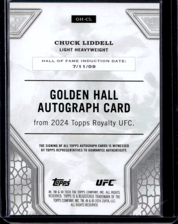 2024 Topps Royalty UFC Chuck Liddell Golden Hall Auto Blue #15/25 | eBay