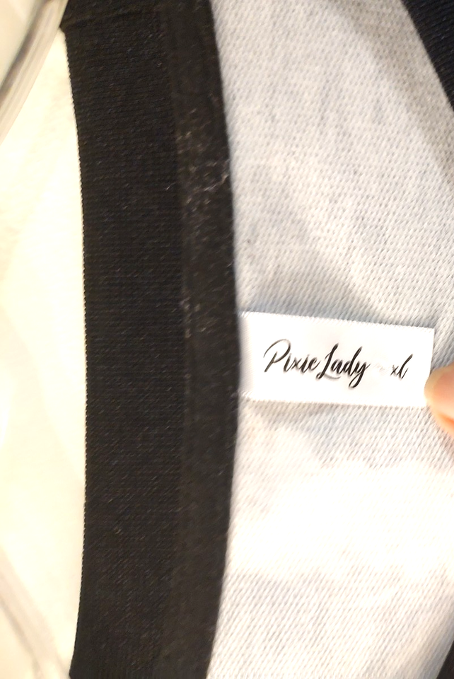 Pixie Lady Tunic Women's XL Cats Black Ribbing Long sleeves 37" length ...