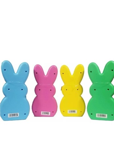 Peeps Light Up LED 10" Blow Mold Bunnies Set Of 4- Blue, Pink, Yellow ...