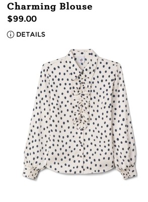 Cabi Spring 2025 Charming Blouse Polka Dot, Style 6709, Size Large | eBay