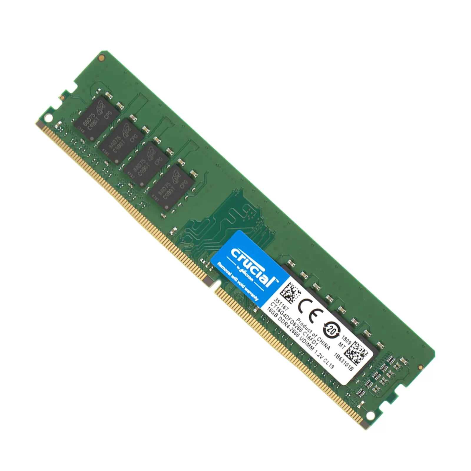 Crucial 16GB 2666MHz DDR4 UDIMM RAM PC4-21300 Desktop Memory 2Rx8 ...