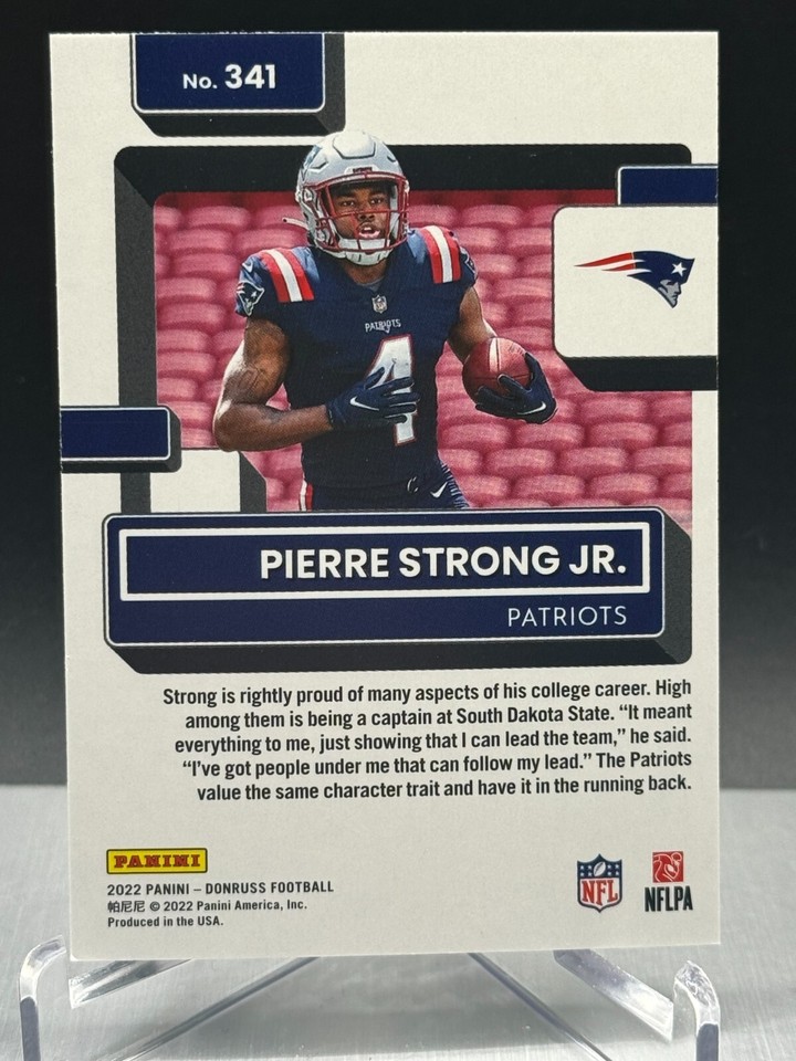 Pierre Strong Jr - ROOKIE - New England Patriots - 2022 Panini Donruss ...
