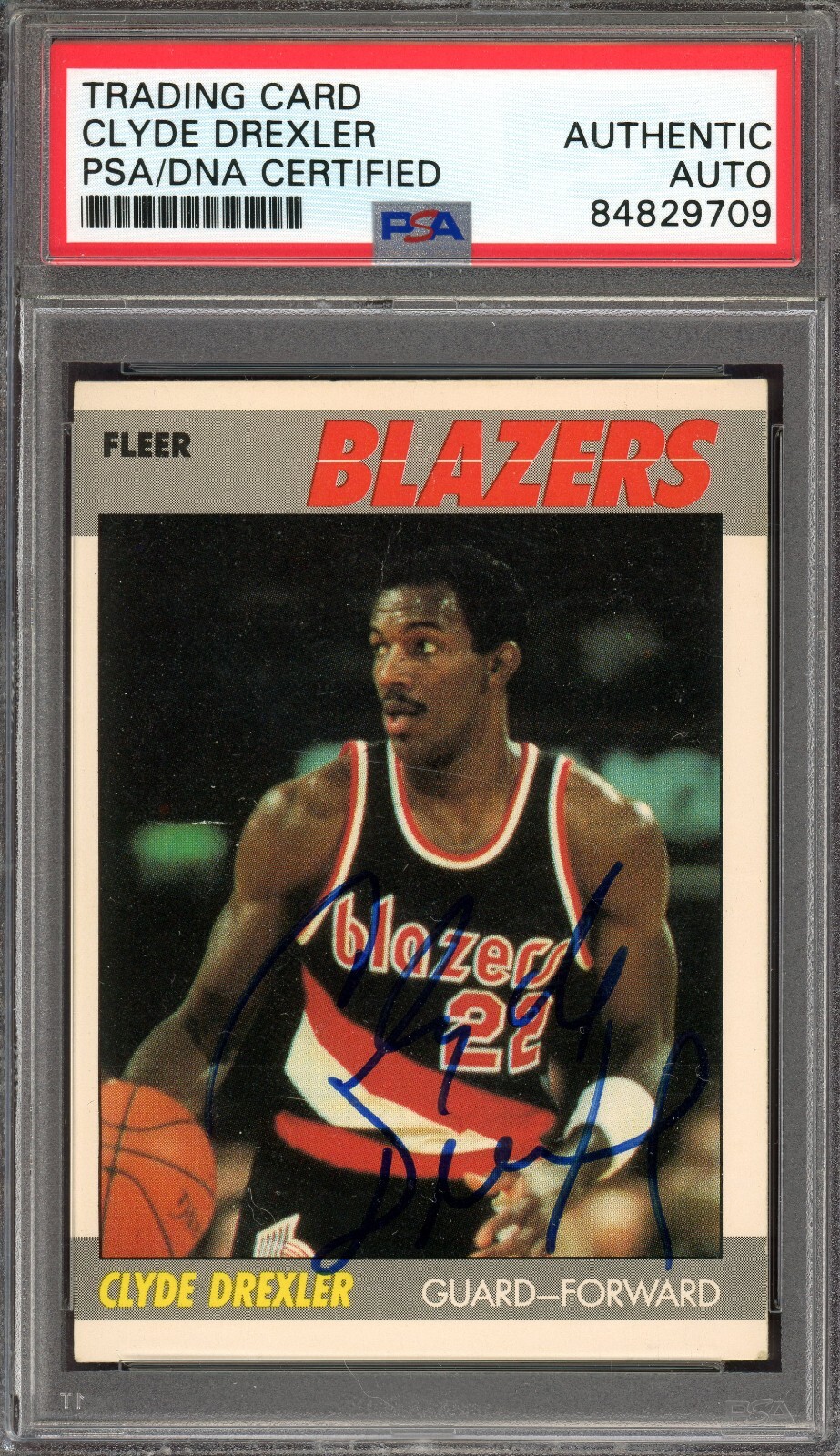CLYDE DREXLER ~ 1987-88 Fleer Autograph #30 ~ Certified PSA/DNA ...