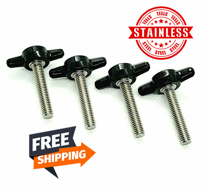1/4"-20 Thumb Screw T Bolts with Black Butterfly Plastic Tee Wing 1 1/4 ...