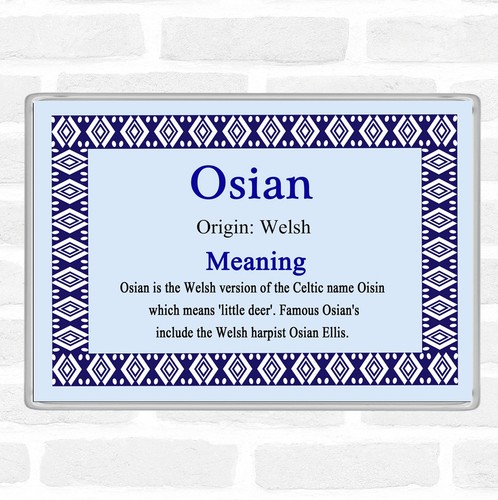 Osian Name Meaning Jumbo Fridge Magnet Blue | eBay