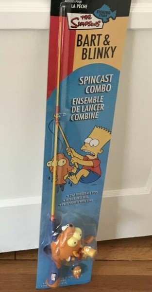 Simpsons Fishing Pole Reel Rod Bart & Blinky Spincast Combo Kids NOS ...