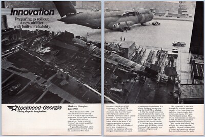 1985 Lockheed Georgia Aviation Ad USAF C-5B Galaxy Production Line ...