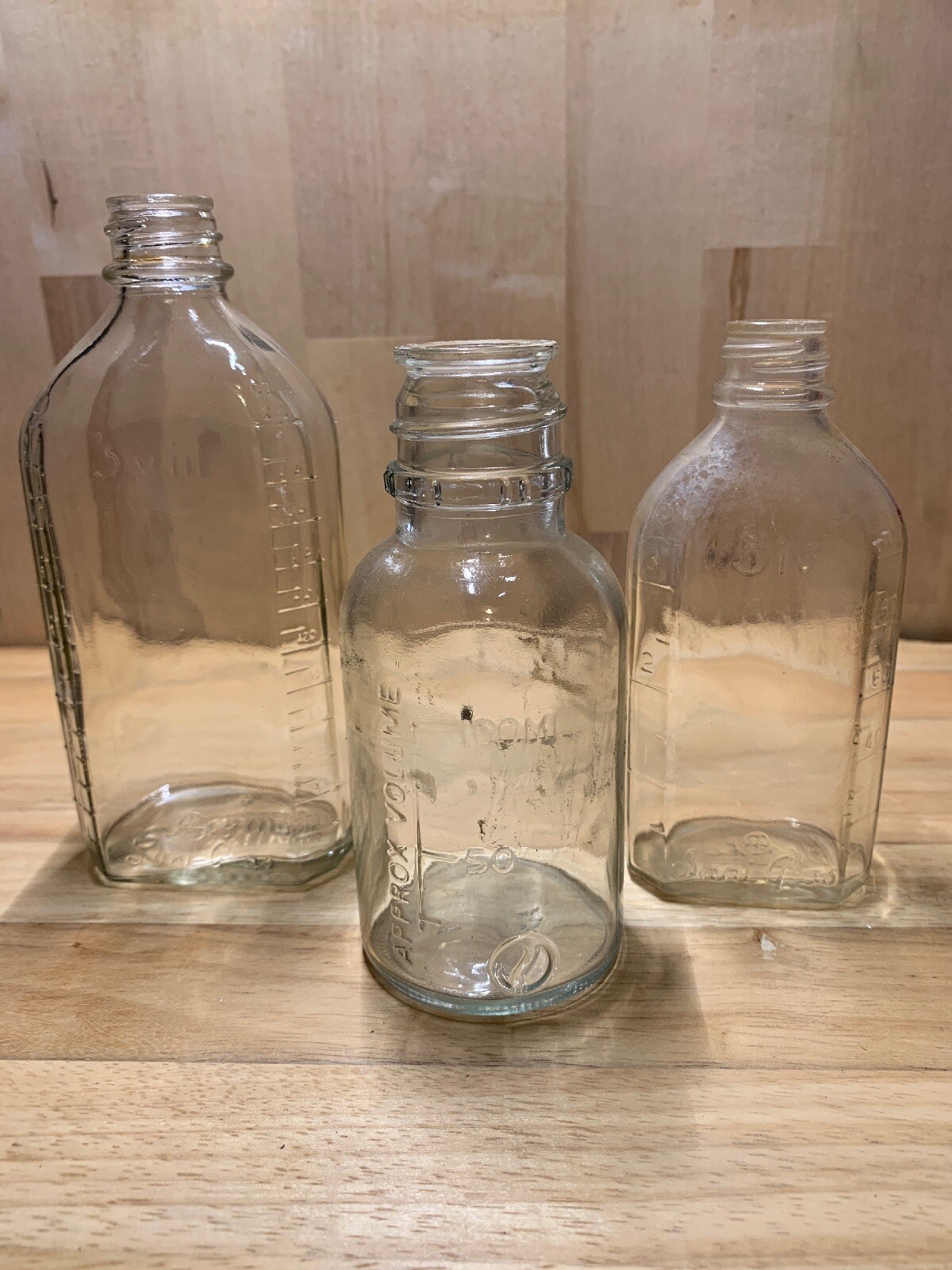 SANI-GLAS 3viii & 3iv BROCKWAY Measuring MEDICINE BOTTLE + Bonus Med ...