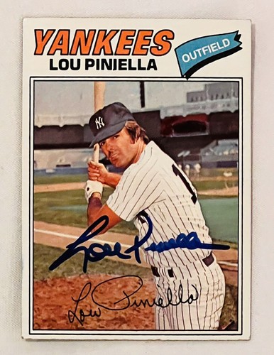 LOU PINIELLA SIGNED Topps 1977 Card AUTOGRAPH New York Yankees | eBay