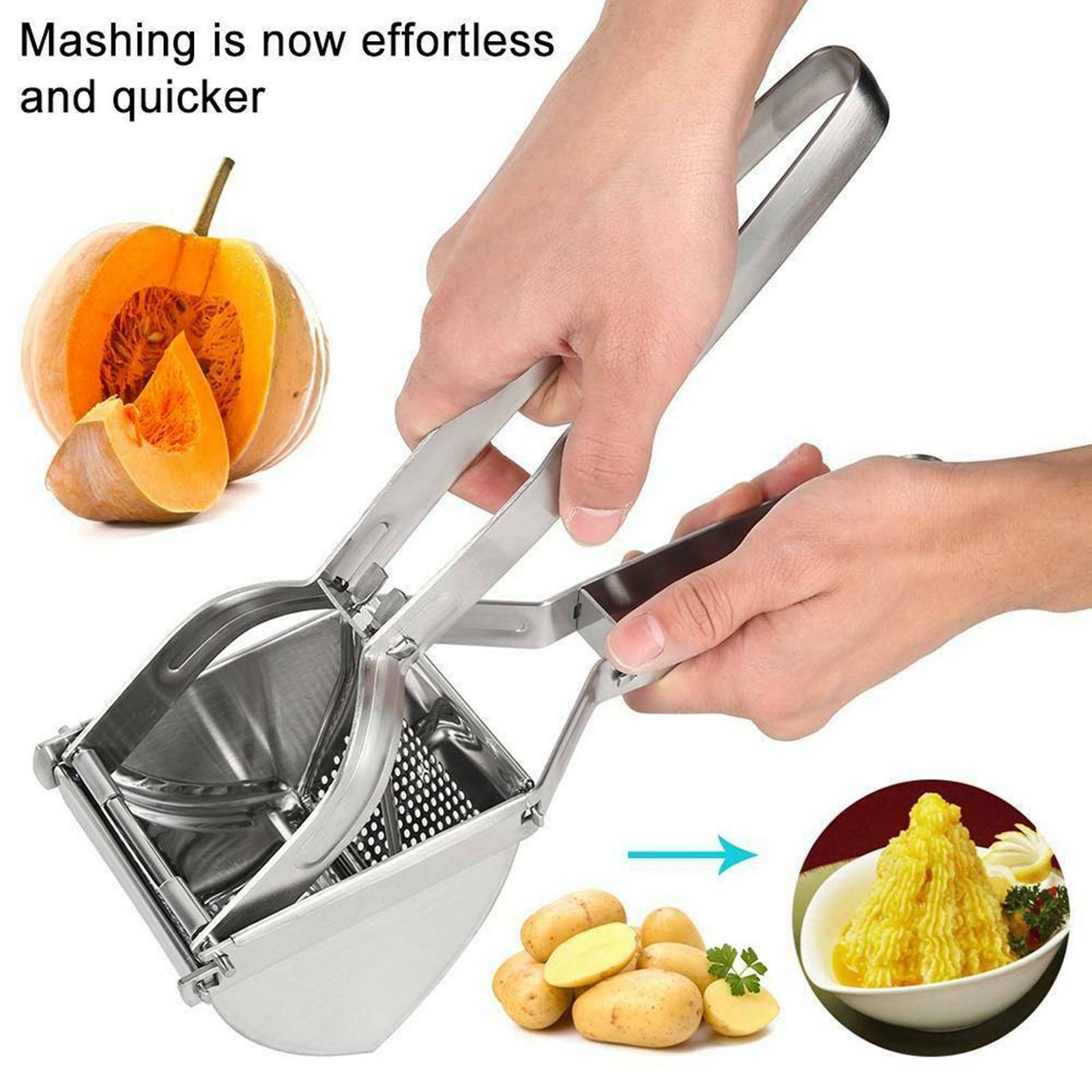 New Large Stainless Steel Potato Ricer Masher Fruit Press Juicer ...