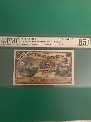 L@@K PUERTO RICO BANKNOTE BANCO ESPAÑOL 5 PESOS 1889 RARE | eBay