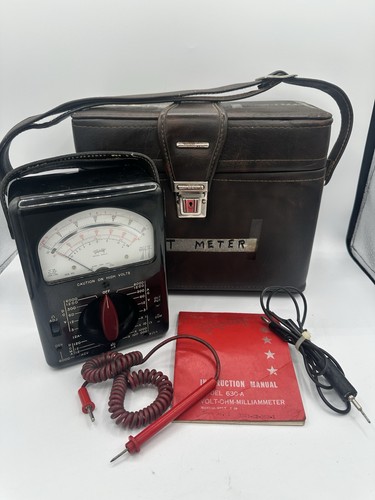 Vintage Triplett VOM Meter Model 630 -- VAC/VDC 6000v Max With Leads ...