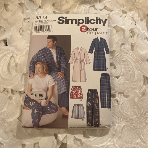 Simplicity 5314 Pattern His & Hers 2-Hour Pajama Pants Robe Size XL-3XL ...