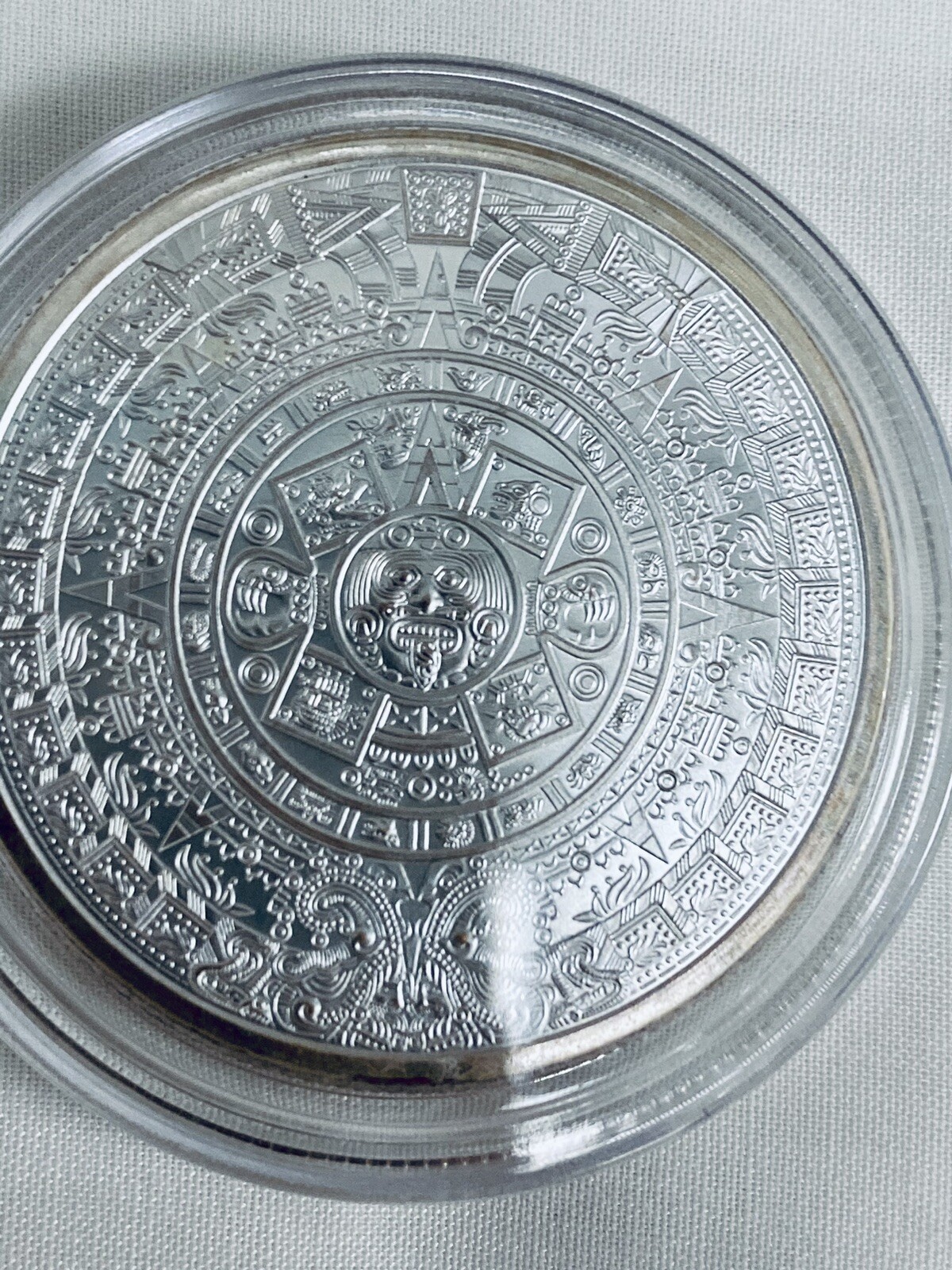 Mexico .999 Silver Aztec/Mayan Calendar CHIEF CUAUHTEMOC Silver Round ...