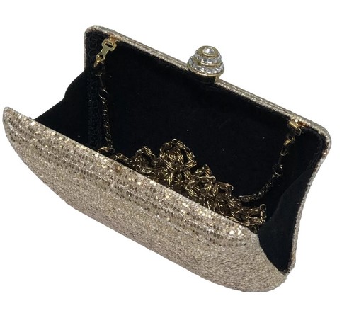 Evening Gold Crossbody Clutch Party Dinner Miniature Hand Bag W ...