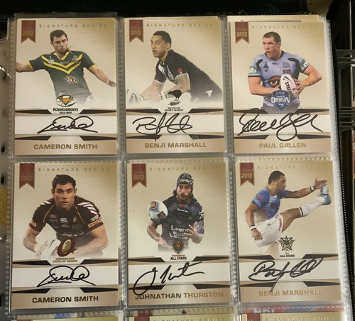 2012 limited edition nrl card set (FULL) 14 signature cards, case ...
