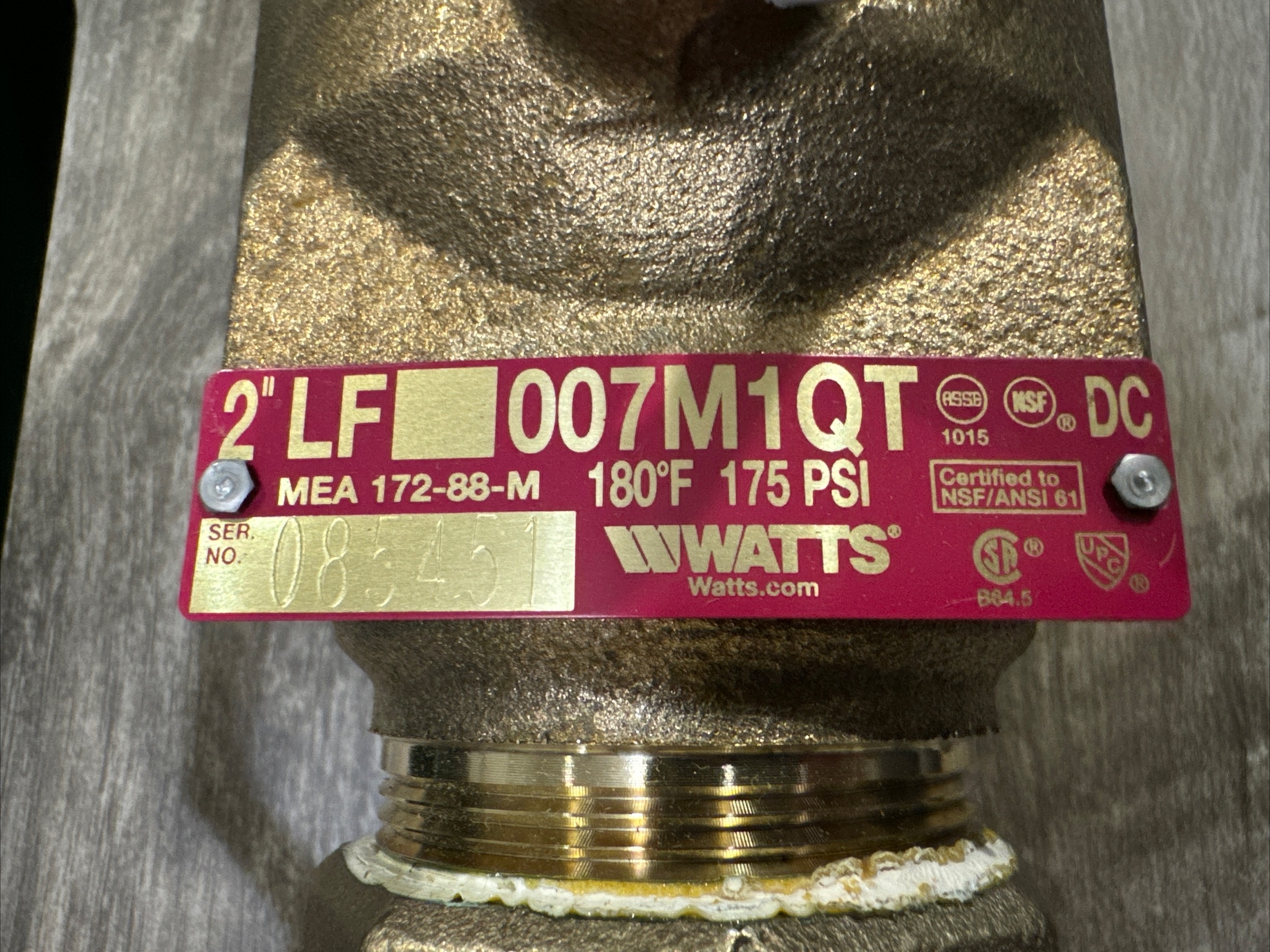 Watts LF007M1-QT 2 inch Lead Free Double Check Valve for sale online | eBay