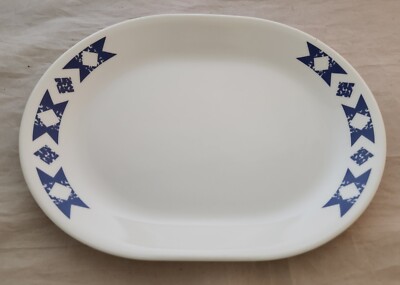 Corning Corelle BLUE STAR Patchwork Quilt Dinnerware Oval Serving ...