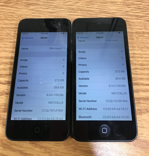 (X2)Apple iPod Touch (5th Generation) - Space Gray, 32GB A1421 | eBay