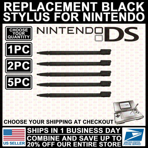 Stylus For Nintendo Original DS Black Plastic Pen Replacement "DS" NDS ...