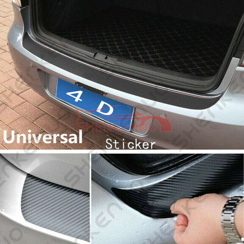 4D Carbon Fiber Style Car Rear Boot Bumper Guard Sticker Cover ...