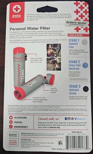 Personal Water Filter 3-Stage Chemical Free Filtration red cross | eBay