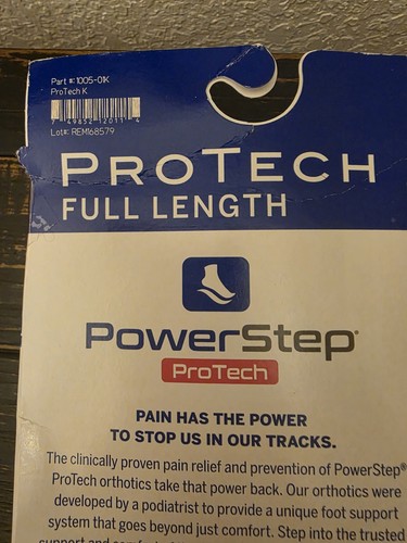 Powerstep Protech Control Full Length Arch Support Orthotic Insoles Men ...