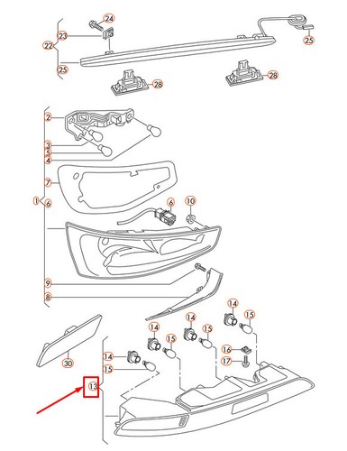 NEW AUDI Q3 8U TAIL LIGHT REAR LAMP LEFT 8U0945095C ORIGINAL | eBay