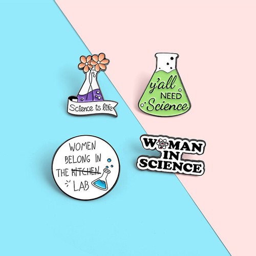 Scientist Enamel Pin Equipment Beaker Badges Cartoon Jewelry Men Women ...