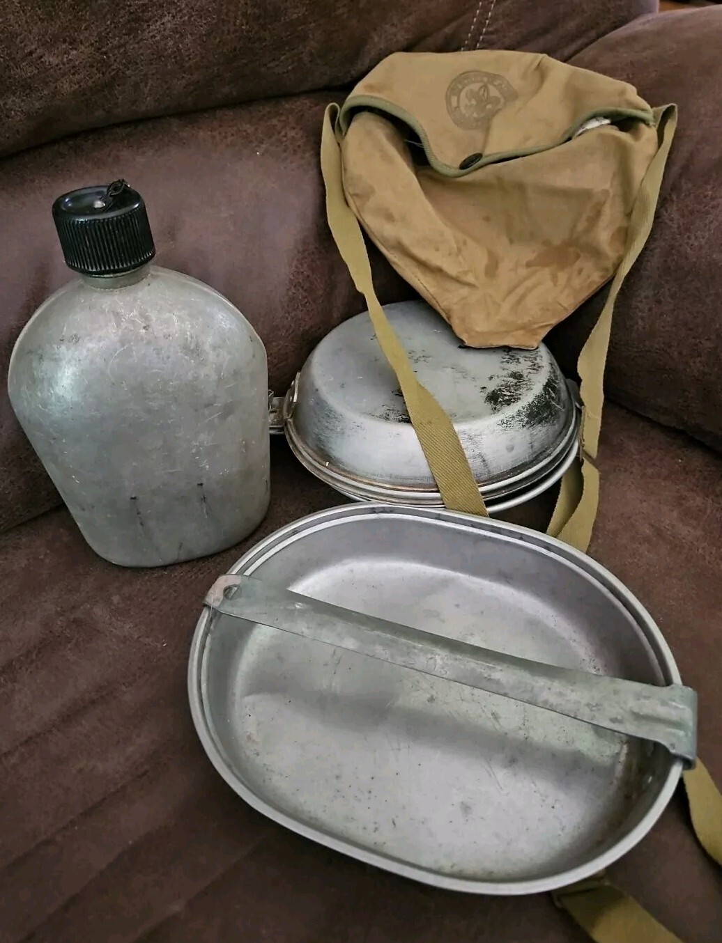 Vintage Official Boy Scouts of America Aluminum Cook Mess Kit Camp ...