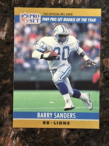 1990 NFL Pro Set #1 Rookie of the Year BARRY SANDERS #20 RC Detroit ...