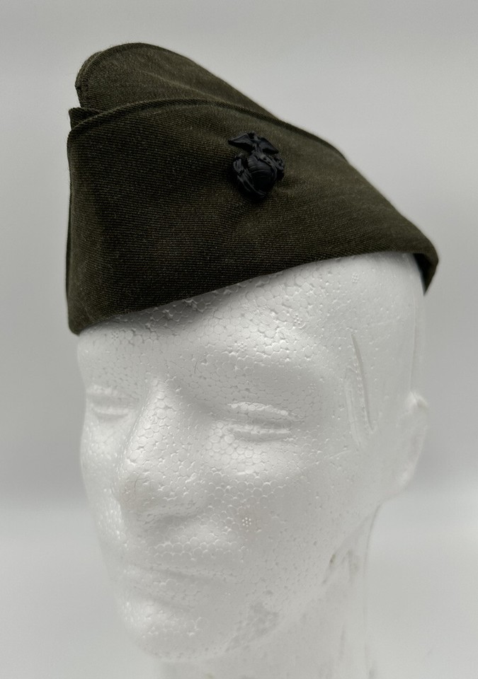 NEW USMC MARINE CORPS MC Green Cap Garrison Men's Cover W/ EGA Choose ...