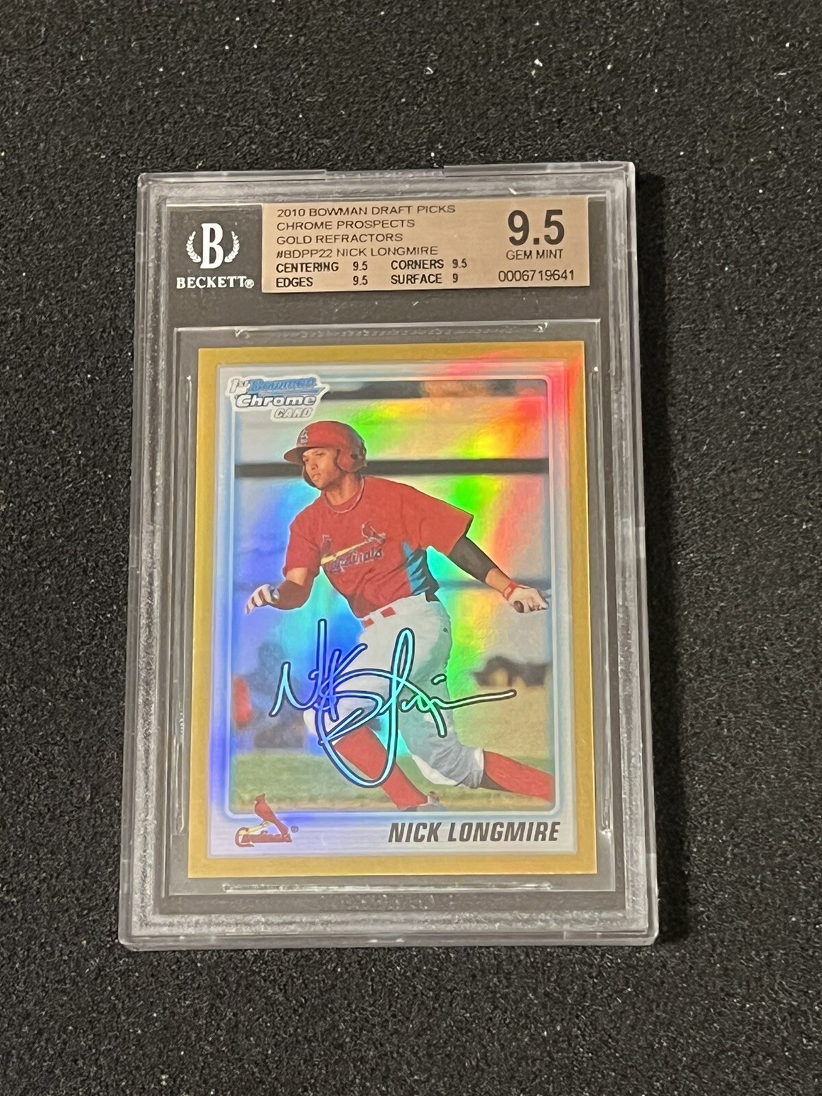 Nick Longmire 2010 Bowman Chrome Draft Gold Refractor /50 BGS 9.5 ...