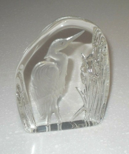 VINTAGE LOVELY WEDGEWOOD LEAD CRYSTAL GLASS HERON PAPERWEIGHT | eBay