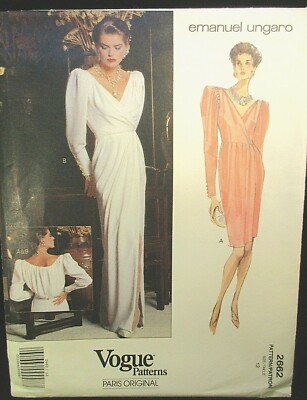 Vogue Paris Original Pattern 2662 Ungaro Size 12 | eBay