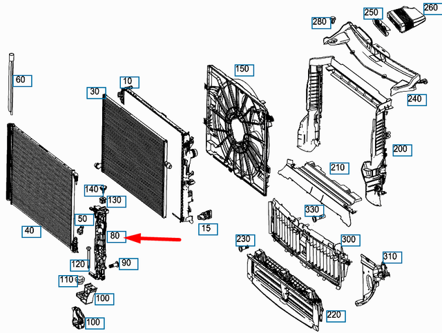MERCEDES-BENZ E-CLASS W213 Radiator Supporting Frame A0995043318 New ...