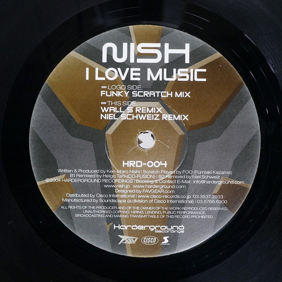 NISH I LOVE MUSIC HARDERGROUND RECORDINGS HRD004 VINYL 12 | eBay