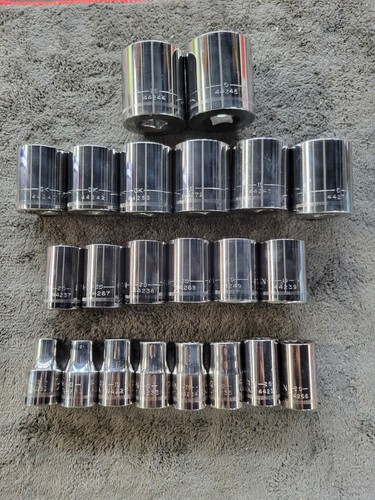 Craftsman 1/2" Drive Metric MM Shallow Socket Set USA 12pt 22 pcs 9-32 ...