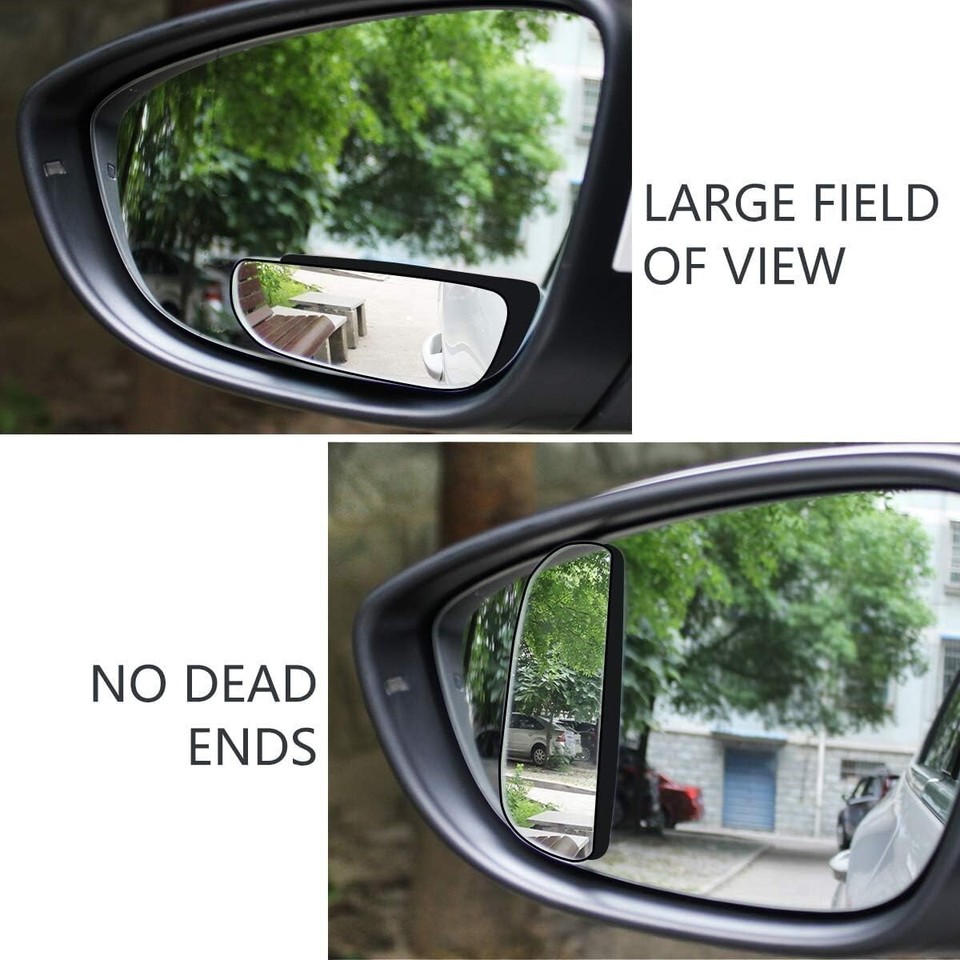 Blind Spot Mirror, HD Glass Convex Lens Frameless Adjustable Blind Spot ...