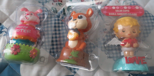 Three Solar Dancing Toys "Chipmunk", "Easter Bunny, "Little Angel" | eBay