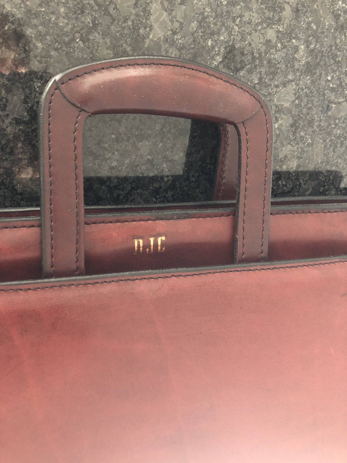 Joseph Daniel Oxblood Leather Briefcase Portfolio Fol… - Gem