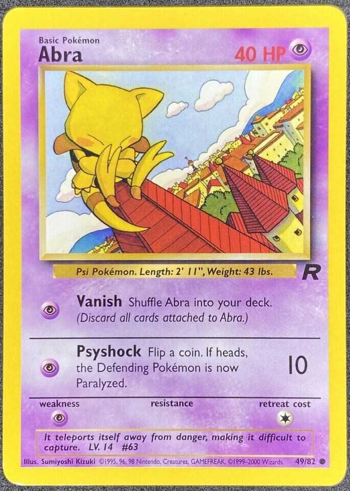 Abra Vintage 2000 Pokemon Team Rocket TCG Card 49/82 | eBay