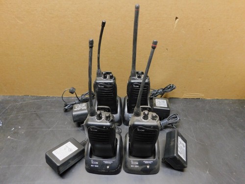(4) ICOM IC-F4011 UHF 2 Way Radio w/ BC-160 Charger -- 202D-277601 ...