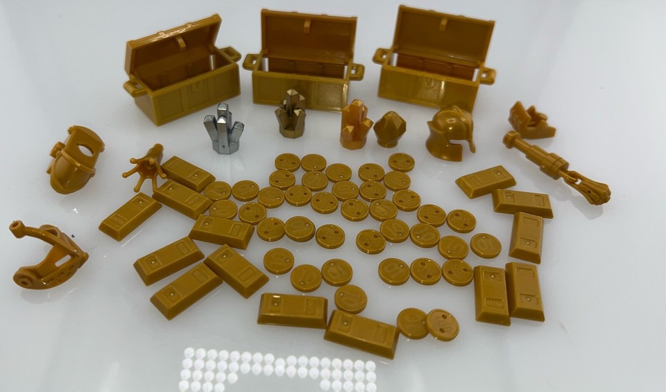 Lego Lot of 71 Gold pieces Coins Ingots bars treasure chests castle ...